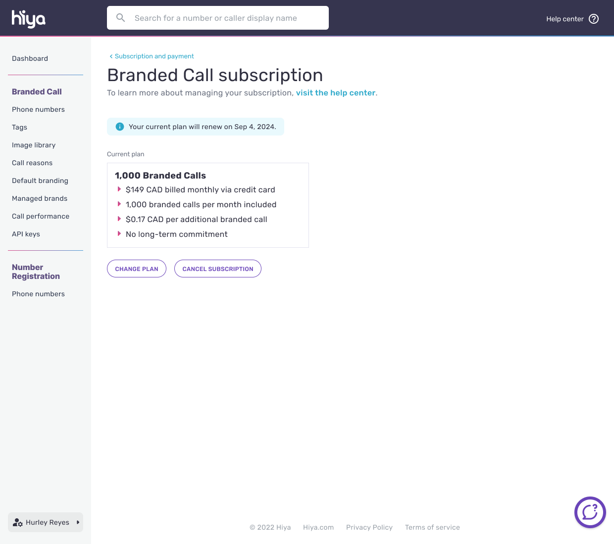 Manage subscriptions – Hiya Help Center